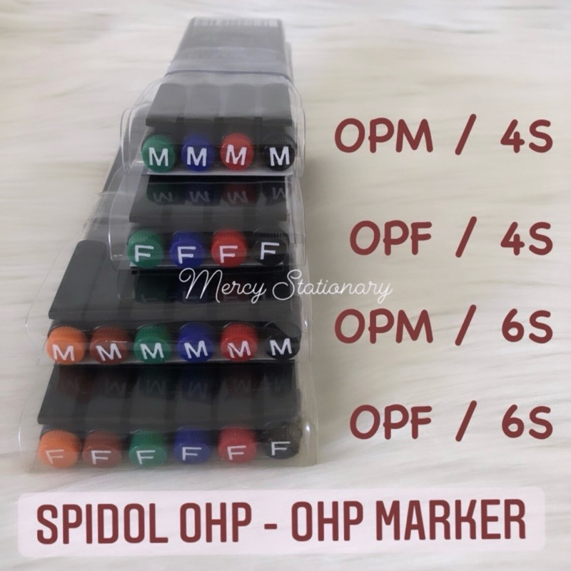 Jual Spidol OHP Marker Snowman OPF OPM Fine Medium 4 Warna 6 Warna ...