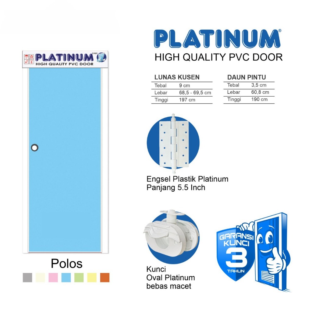 Jual PINTU KAMAR MANDI PVC PLATINUM SERIES (POLOS) | Shopee Indonesia