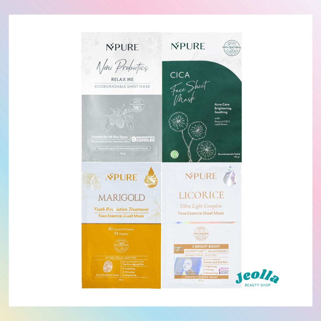 Jual NPURE Sheet Mask (Licorice, Cica, Marigold, Noni Relax Me ...