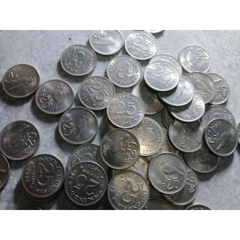 Jual Koin Kuno Rp. 25 Nikel Tahun 1971 kinclong Original (S200 ...