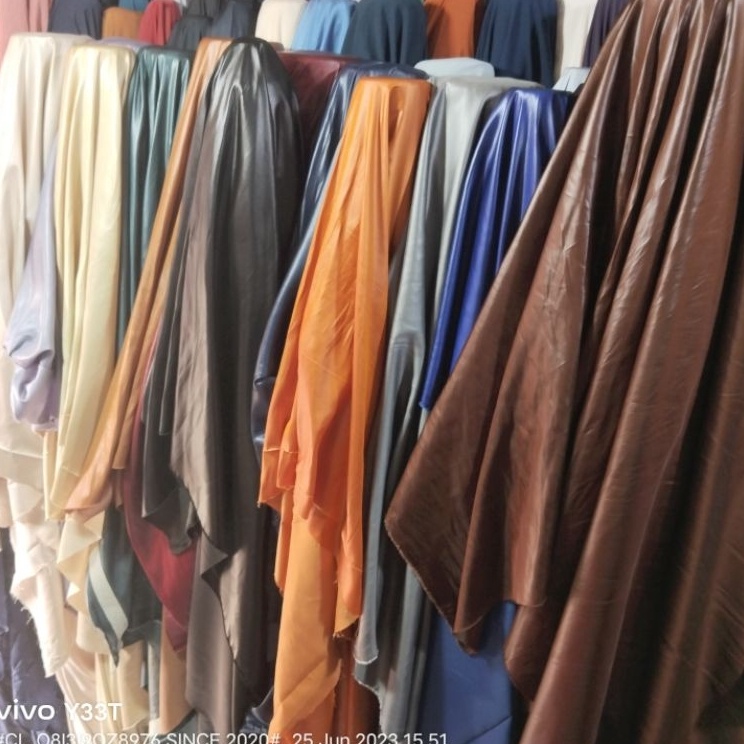 Jual First Order Kain satin kulit leather glossy mengkilap non stretch ...