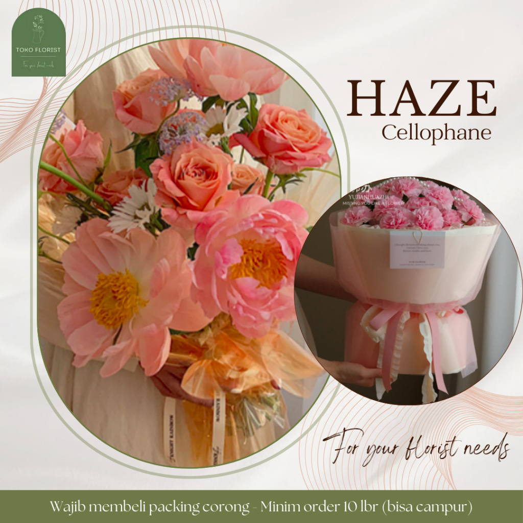 Jual ECER Kertas Buket Bunga HAZE Transparan per Lembar | Shopee Indonesia