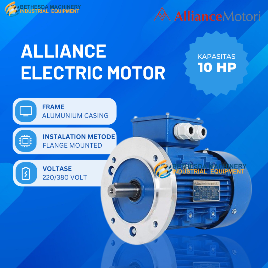 Jual Dinamo Alliance Motori 10 Hp / 7.5 Kw B5 Flange Electro Motor 380V ...