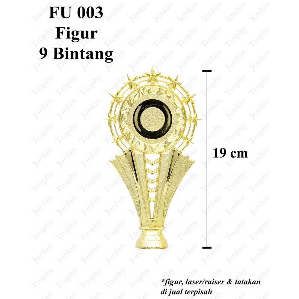 Jual figur piala/trophy model 9 bintang, warna gold, Jordan Trophy (6 ...