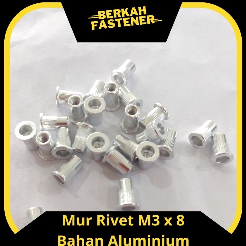 Jual Rivet Nut / Mur Rivet / Crimp Nut Aluminium Flange Head M3 x 8 ...