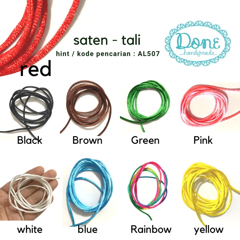 Jual Done handymade saten rope rope tali satin tali kilap AL507 ...