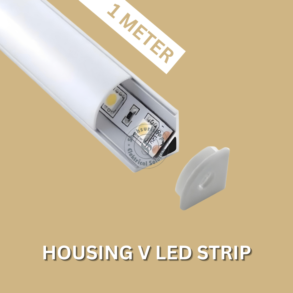 Jual HOUSING RUMAH LED STRIP V SHAPE ALUMUNIUM TEBAL PER 1 METER ...