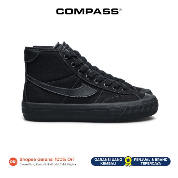 Jual Sepatu Compass Retrograde Hi Decon Triple Black | Shopee Indonesia