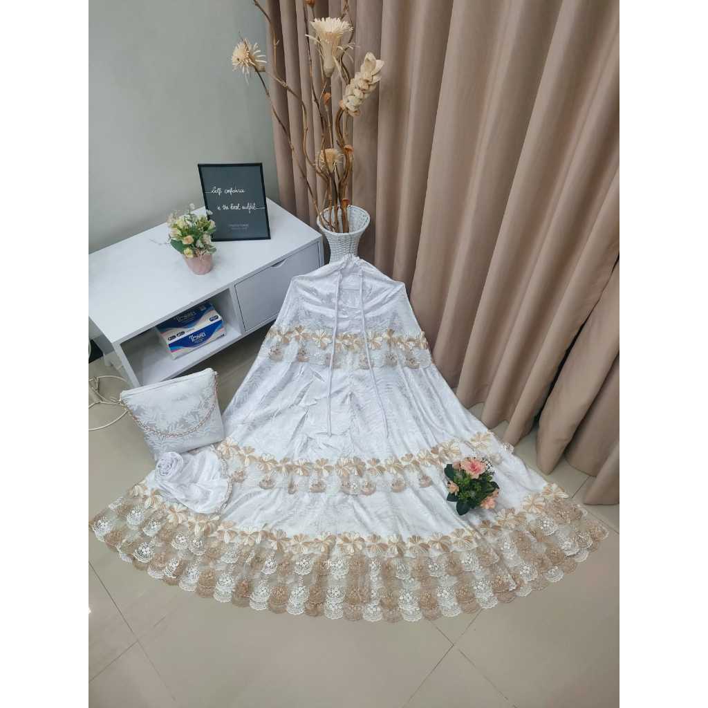 Jual Mukena Mewah Jumbo Terbaru 2024 Mukena Renda Sultan Susun Bahan ...