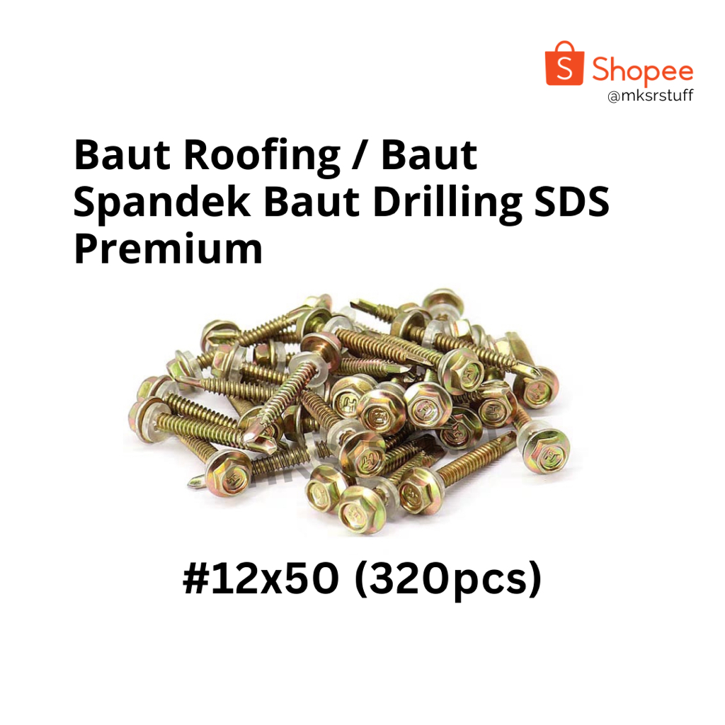 Jual (320 pcs) #12x50 - Baut Roofing/Baut Spandek/Baut Drilling SDS ...