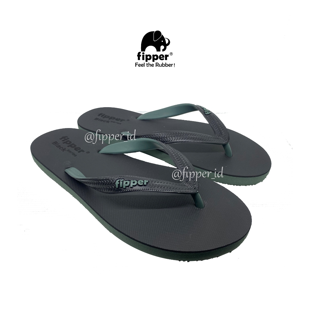 Jual Sandal Fipper Black Series M Original for Man - Black/Green ...