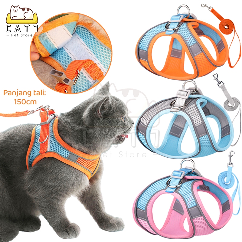Jual Rompi Kucing Harness Kucing Tali Tuntun Reflektif Harness Anjing ...