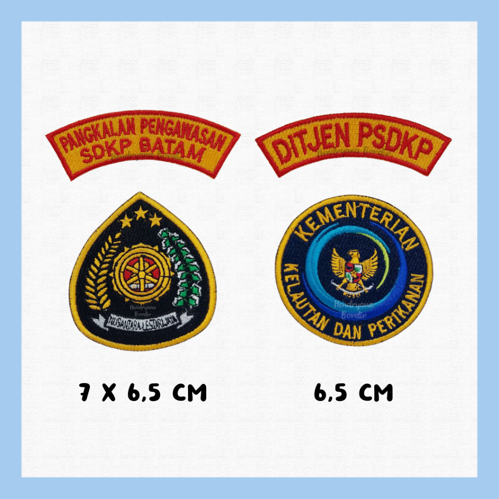 Jual Bordir Logo Pangkalan Pengawasan SDKP Batam / Ditjen PSDKP KKP ...