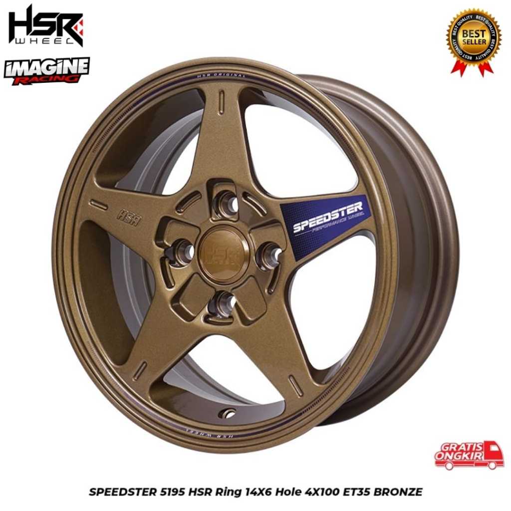 Jual Velg racing mobil ring 14 brio sigra agya ayla calya karimun pcd 4x100 hsr speedster ...