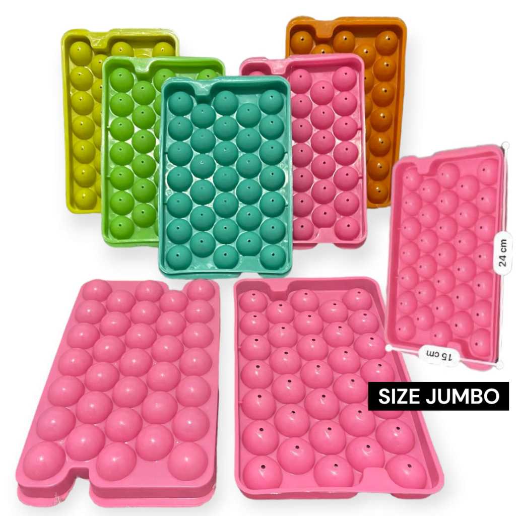 Jual BELLA - CETAKAN ES JUMBO BESAR BATU TELUR BENTUK BULAT 33 GRID ...
