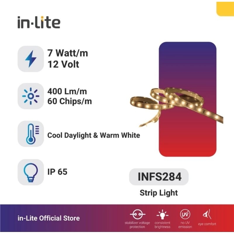 Jual INLITE LAMPU LED FLEXI STRIP OUTDOOR AC 220V 7WATT INFS284 ROLL ...