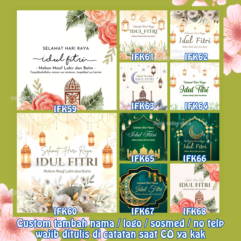 Jual Kartu Ucapan / Stiker Selamat Hari Raya Idul Fitri Label Kemasan ...