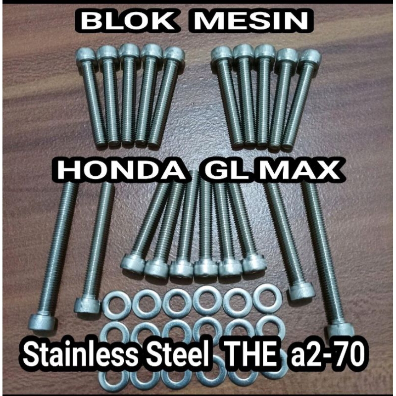 Jual baut set baud blok mesin gl 100 gl 125 gl pro gl max stainless ...