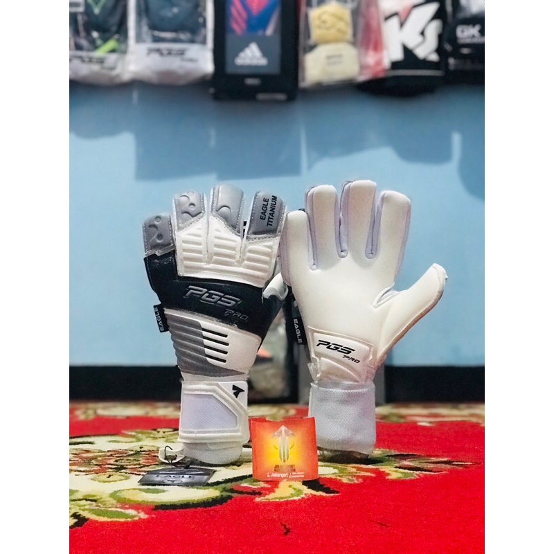 Jual Sarung tangan kiper PGS Pro Eagle Titanium Putih | Shopee Indonesia