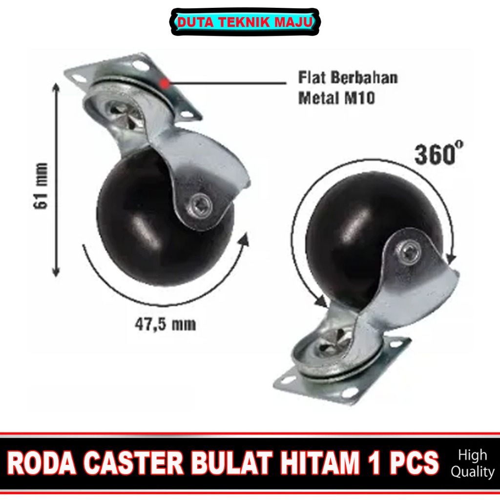 Jual Roda Kursi Bulat 2 Inch 50mm Roda Caster 1pcs Type TG50 Roda Karet ...