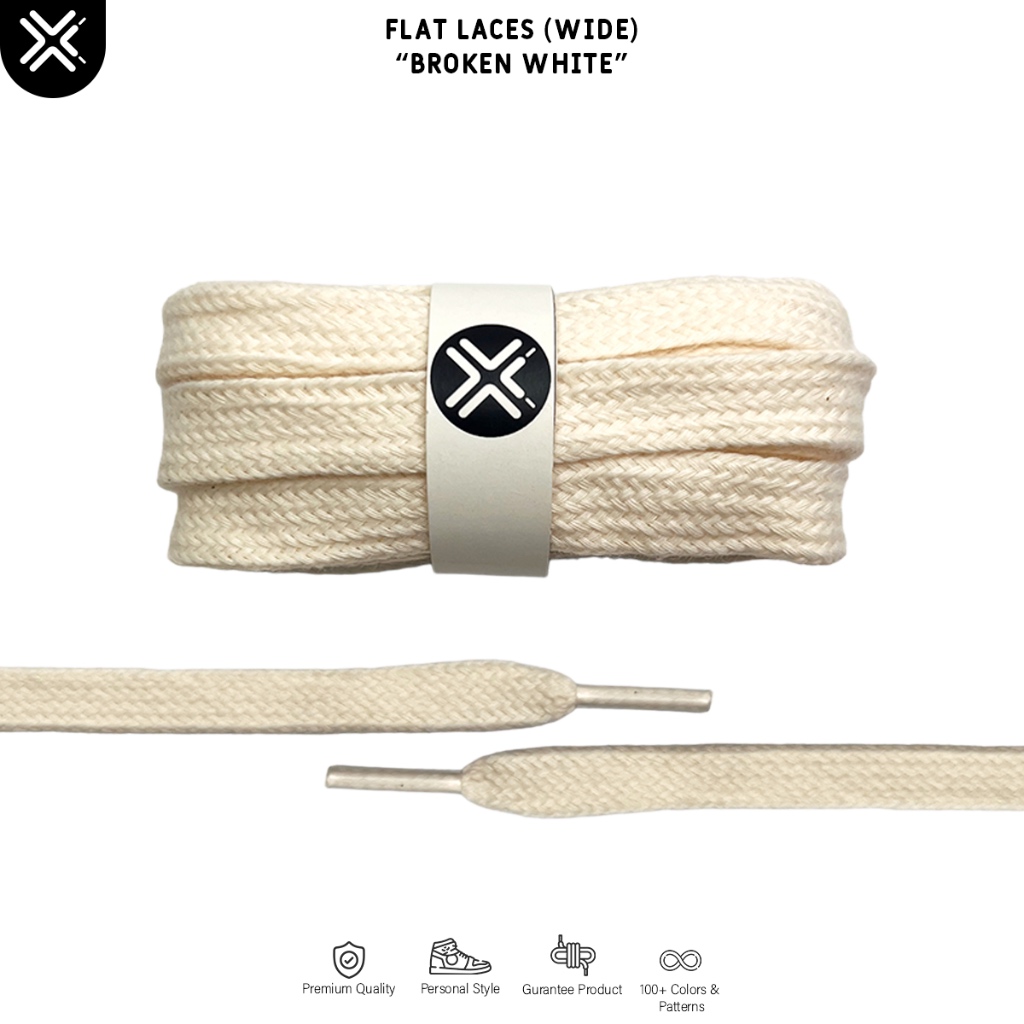 Jual Tali Sepatu Lebar Knu Skool Broken White / Tali Sepatu Besar ...