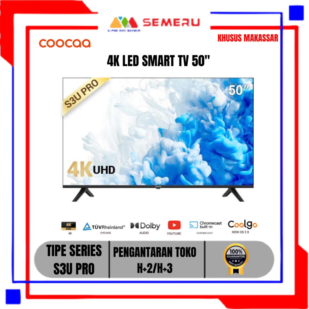 Jual COOCAA Smart TV 4K UHD 50 INC 50S3U PRO / 55 INC 55S3U PRO Series ...