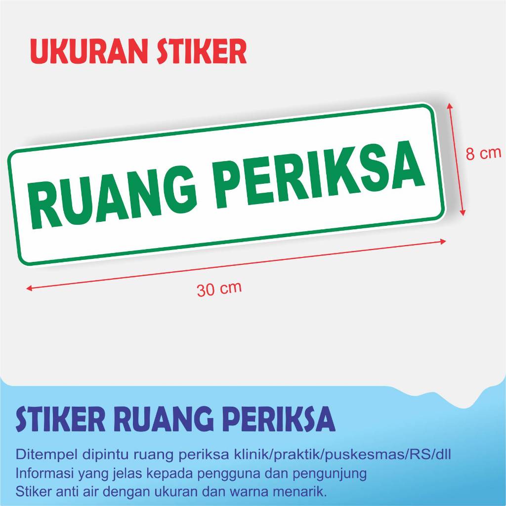 Jual STIKER Untuk RUANG PERIKSA | Shopee Indonesia