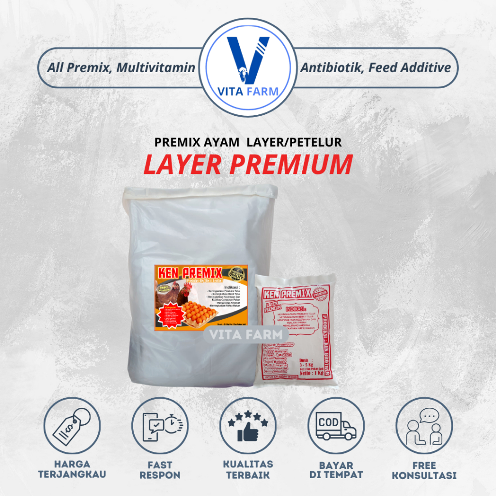Jual Ken Premix - Premix Layer Premium Campuran Pakan Ayam Petelur ...
