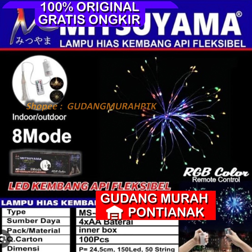 Jual Lampu hias unik LED Kembang api Fleksibel Mitsuyama Rangkaian ...