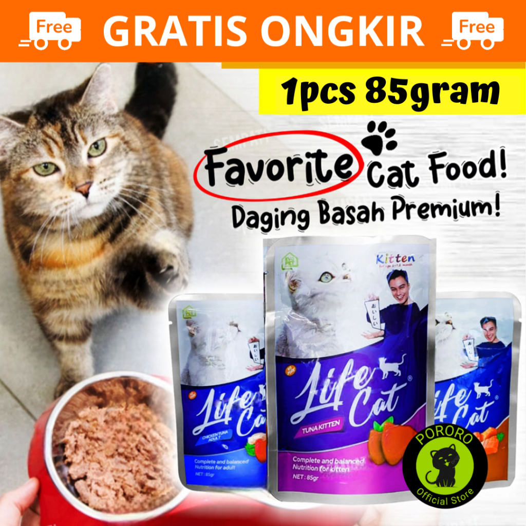Jual Life Cat Pouch Sachet 85 Gr Makanan Kucing Basah Cemilan Snack ...