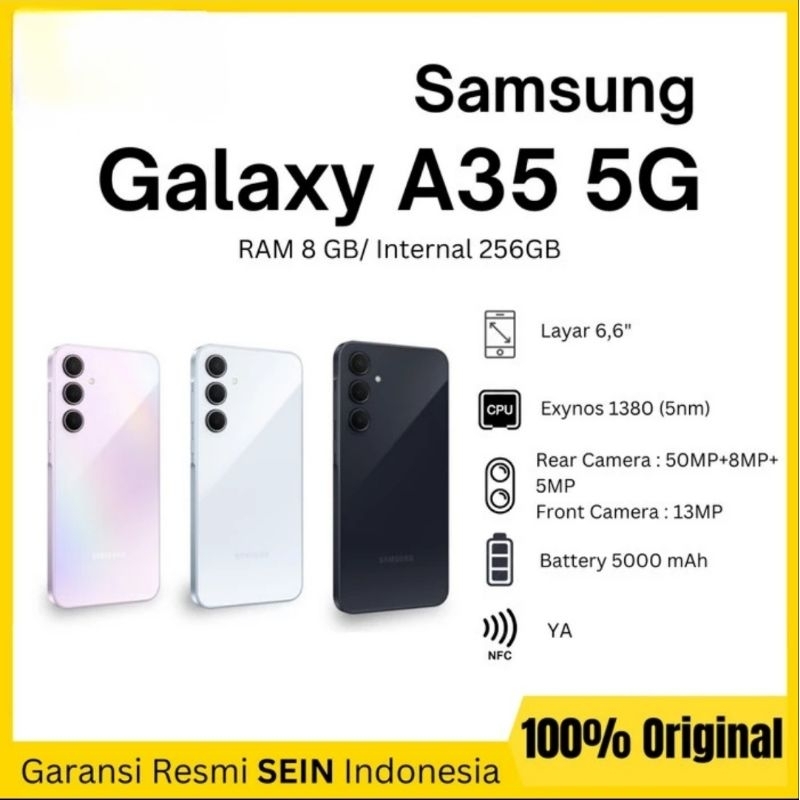 Jual Samsung Galaxy A35 5G 8/256 8/128 Garansi Resmi | Shopee Indonesia