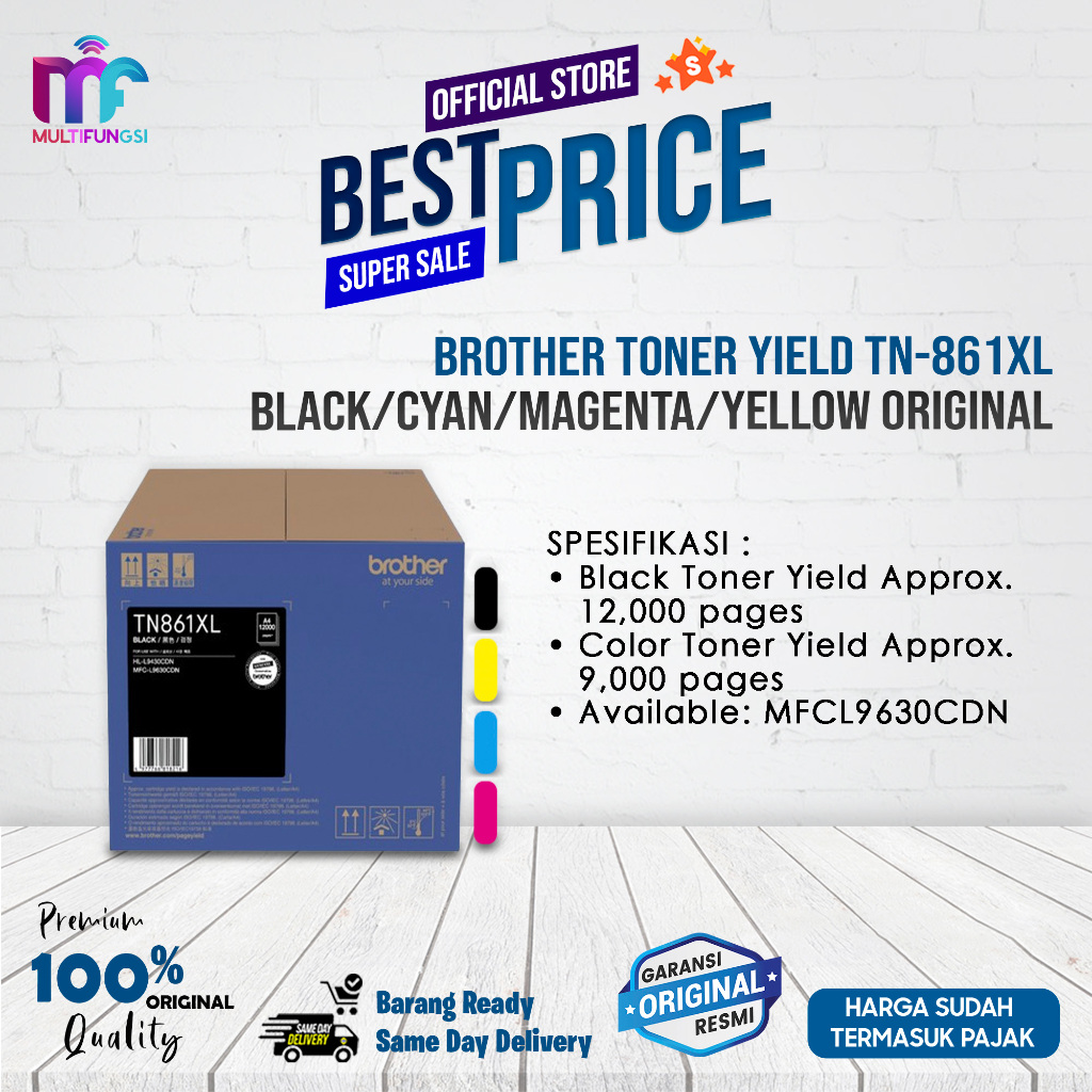 Jual Brother Toner Yield TN-861XL Black/Cyan/Magenta/Yellow TN861XL ...