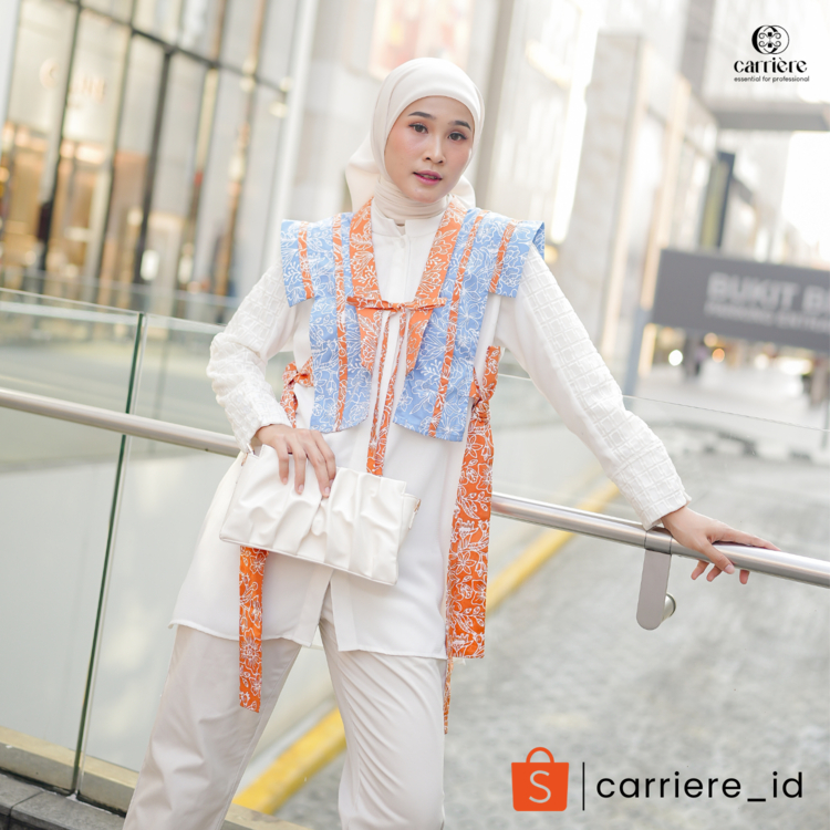 Jual Vest Batik Series Kyra (Rompi Batik Kerja Wanita) | Shopee Indonesia