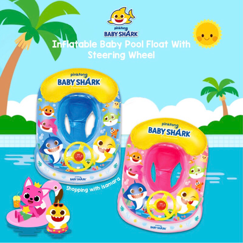 Jual Pinkfong Baby Shark Inflatable Swimming Baby Float with Steering ...