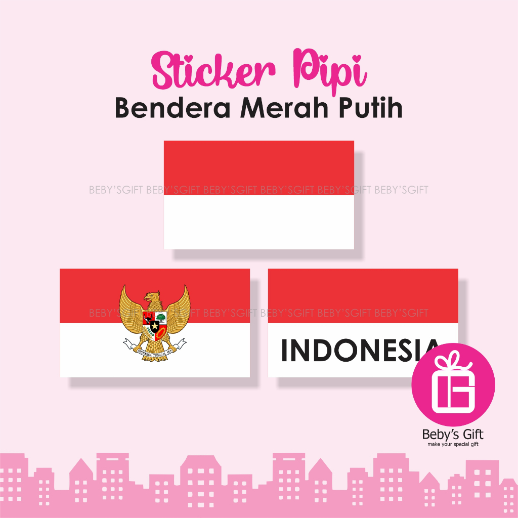 Jual Sticker Pipi Bendera Merah Putih Indonesia Stiker Tempel Garuda ...