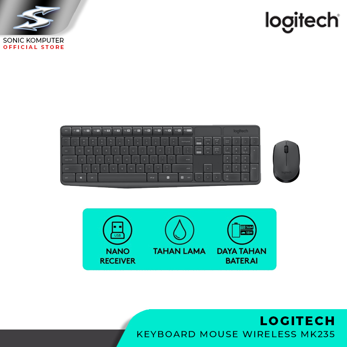 Jual Logitech MK235 keyboard dan Mouse Wireless Combo | Shopee Indonesia
