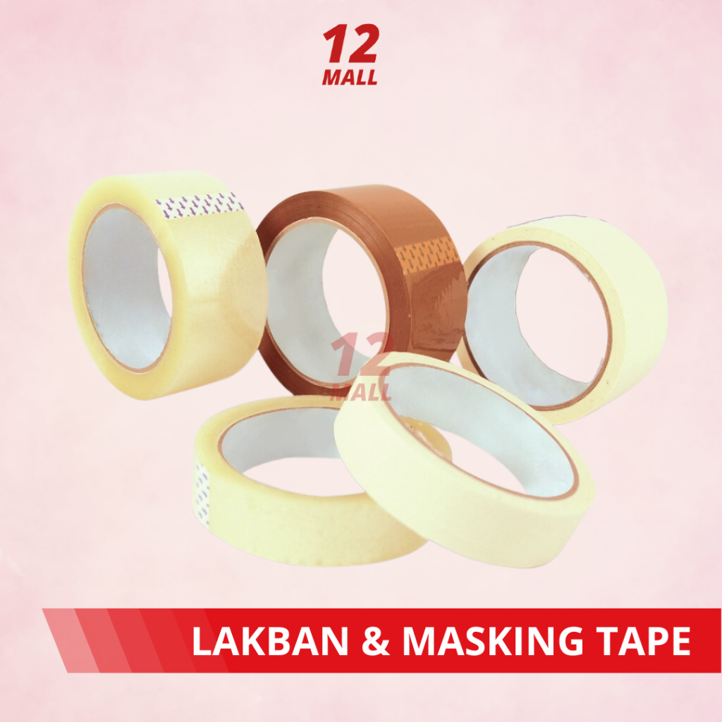 Jual LAKBAN DAN MASKING TAPE 24mm x 72 Yard / 24mm x 15M / KUALITAS ...