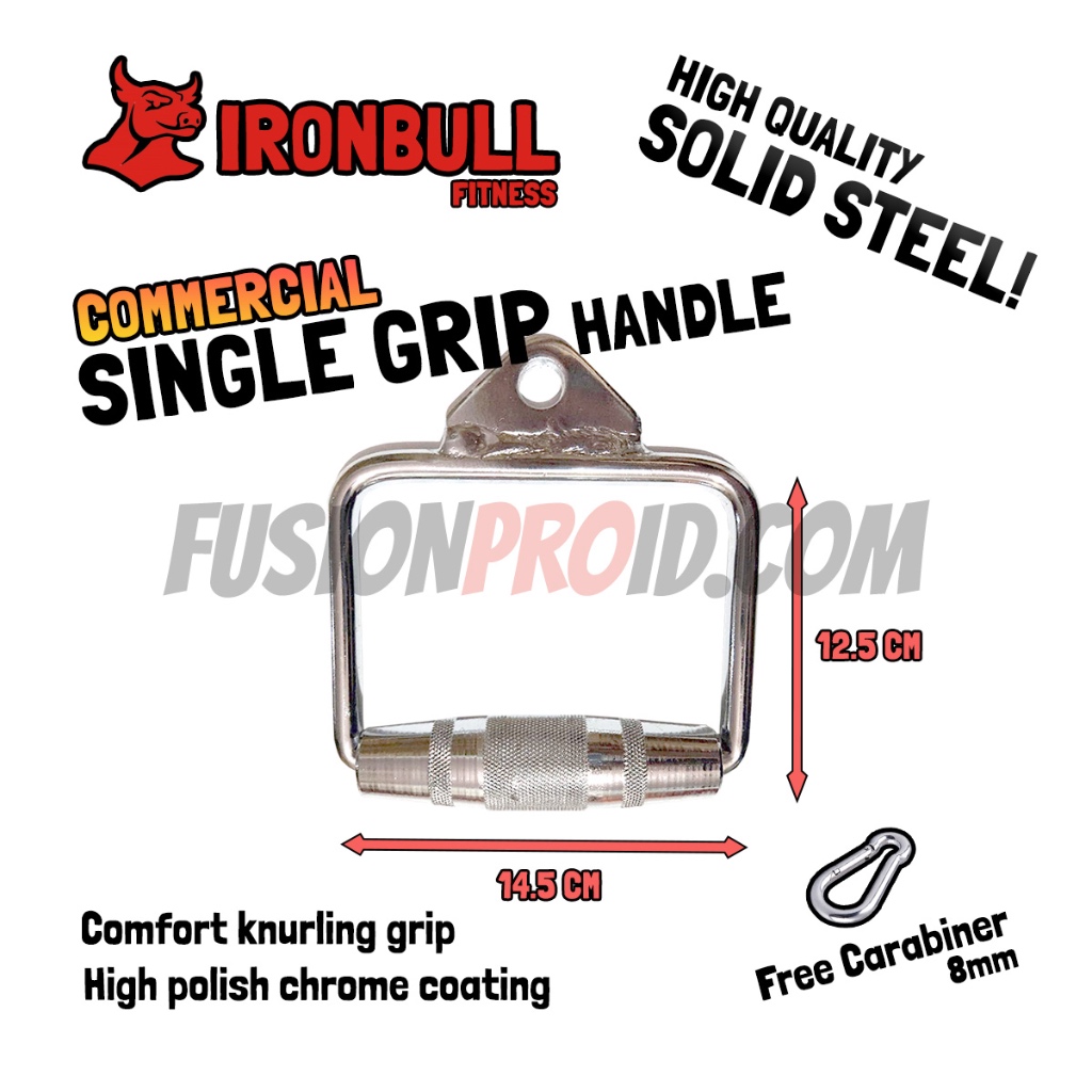 Jual Single Grip Handle Bar Besi Cable Attachment Alat Gym Fitnes Iron ...