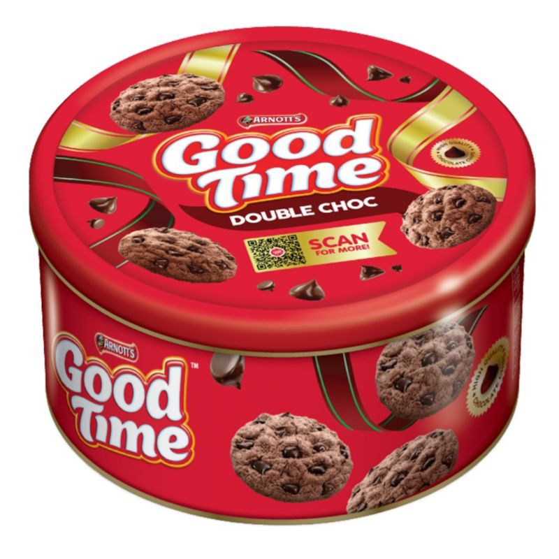 Jual Good Time Cookies Double Choc Kaleng 144 g | Shopee Indonesia