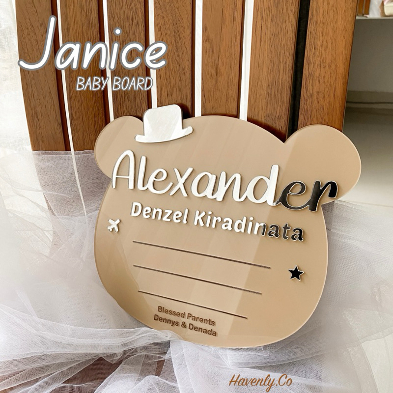 Jual Janice Baby Board | Biodata Anak | Hospital Board Custom ...
