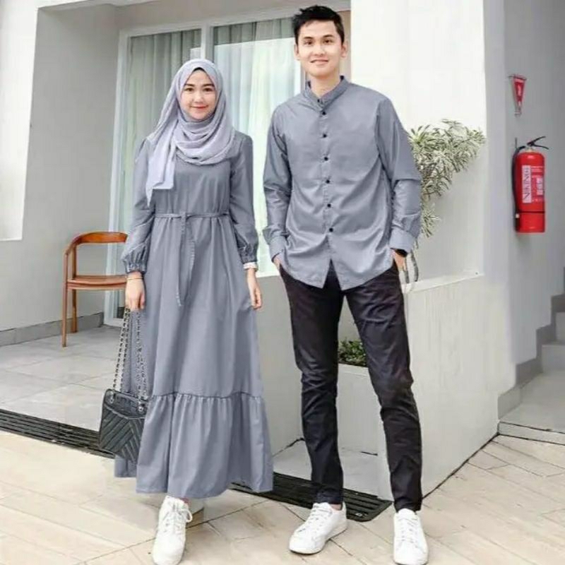 Jual Resya Couple Baju Pasangan Muslim Polos Lebaran | Shopee Indonesia