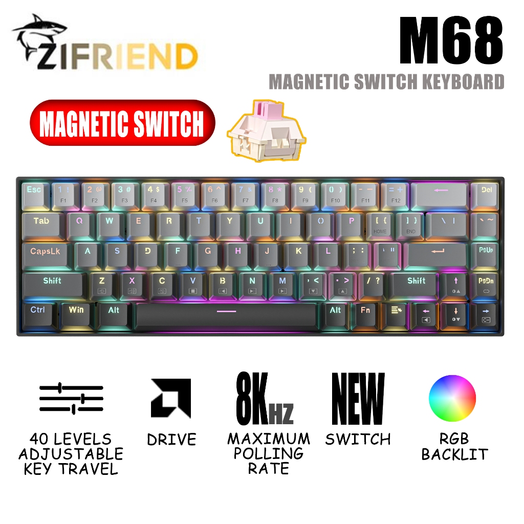 Jual ZIFRIEND M68 Magnetic Rapid Trigger Mechanical Keyboard | Shopee ...
