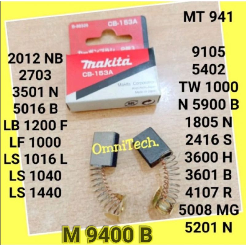 Jual Carbon Brush Arang Spul Belt Sander MT941 Serut Planner Makita ...