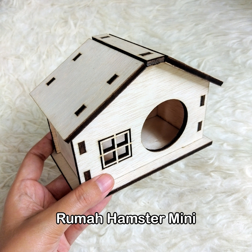 Jual Rumah Hamster Mini Kayu Lucu Hamtaro Tebal 5mm House Kandang ...