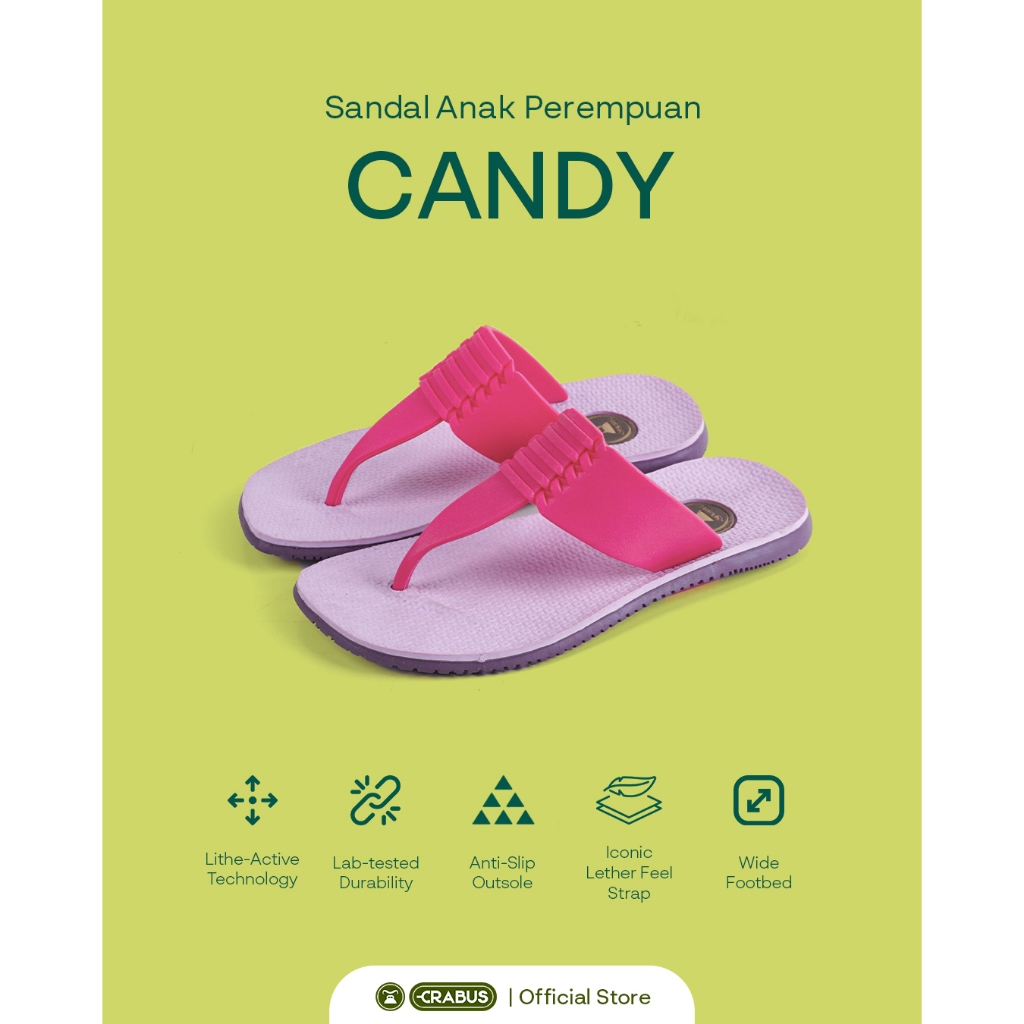 Jual Sandal Anak Perempuan Crabus - CANDY ( Purple Jade) | Shopee Indonesia