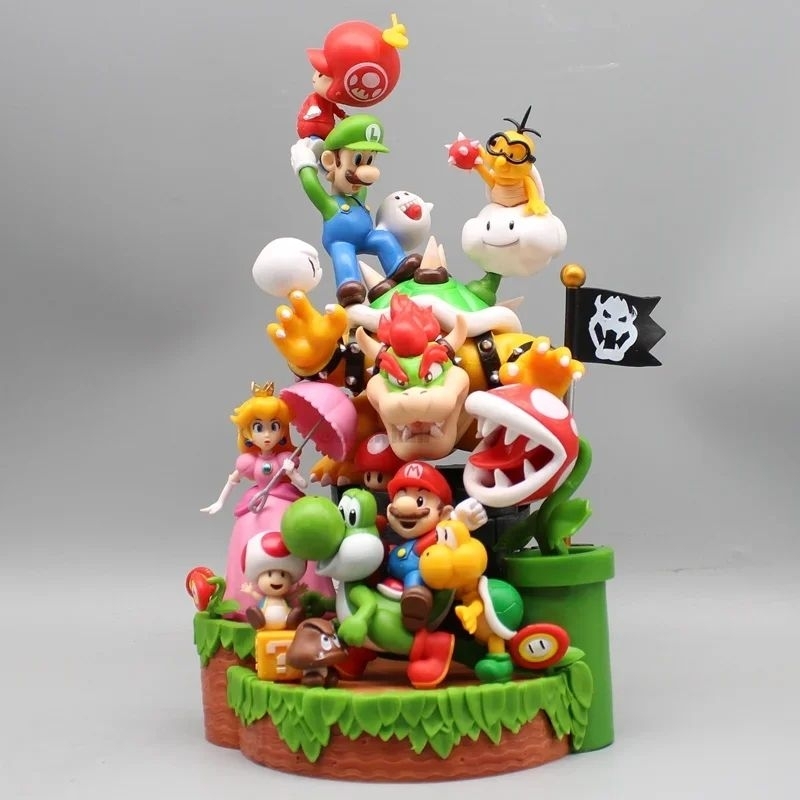 Jual Action Figure Super Mario Bros Portrait Family Plumber Statue ...