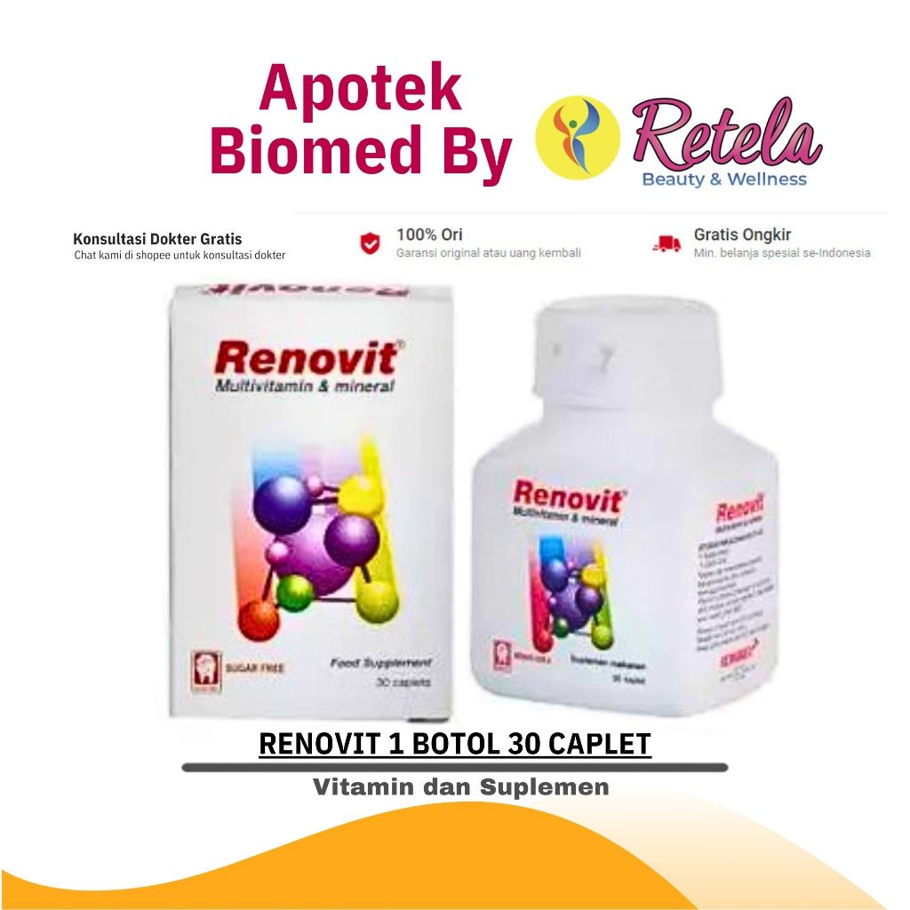 Jual RENOVIT 1 BOTOL 30 CAPLET | Shopee Indonesia