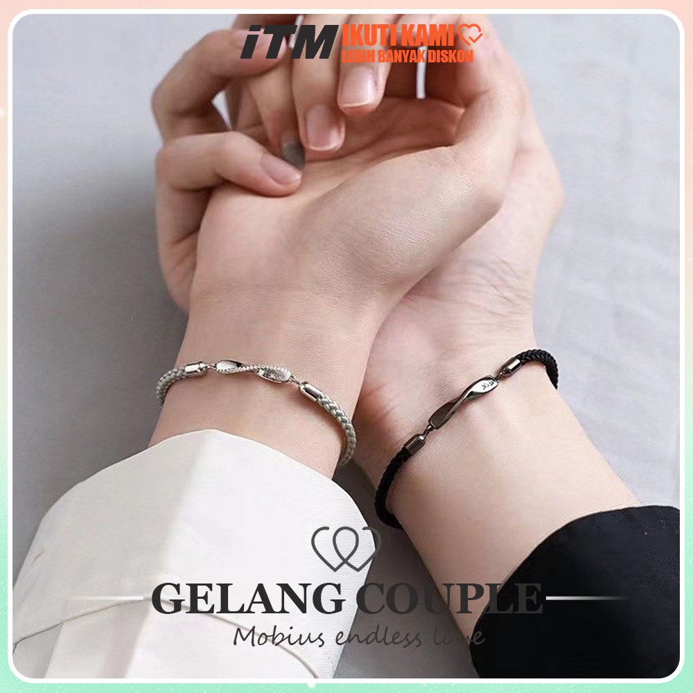 Jual iTM gelang pasangan Mobius Endless love you and me gelang hitam ...