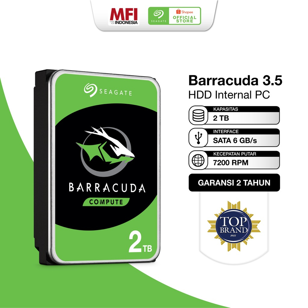 Jual Seagate BarraCuda Harddisk Internal PC 2TB SATA | Shopee Indonesia
