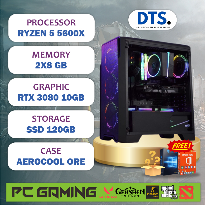 Jual PC Gaming | Ryzen 5 5600X | RTX 3080 10GB | 16GB RAM | SSD ...
